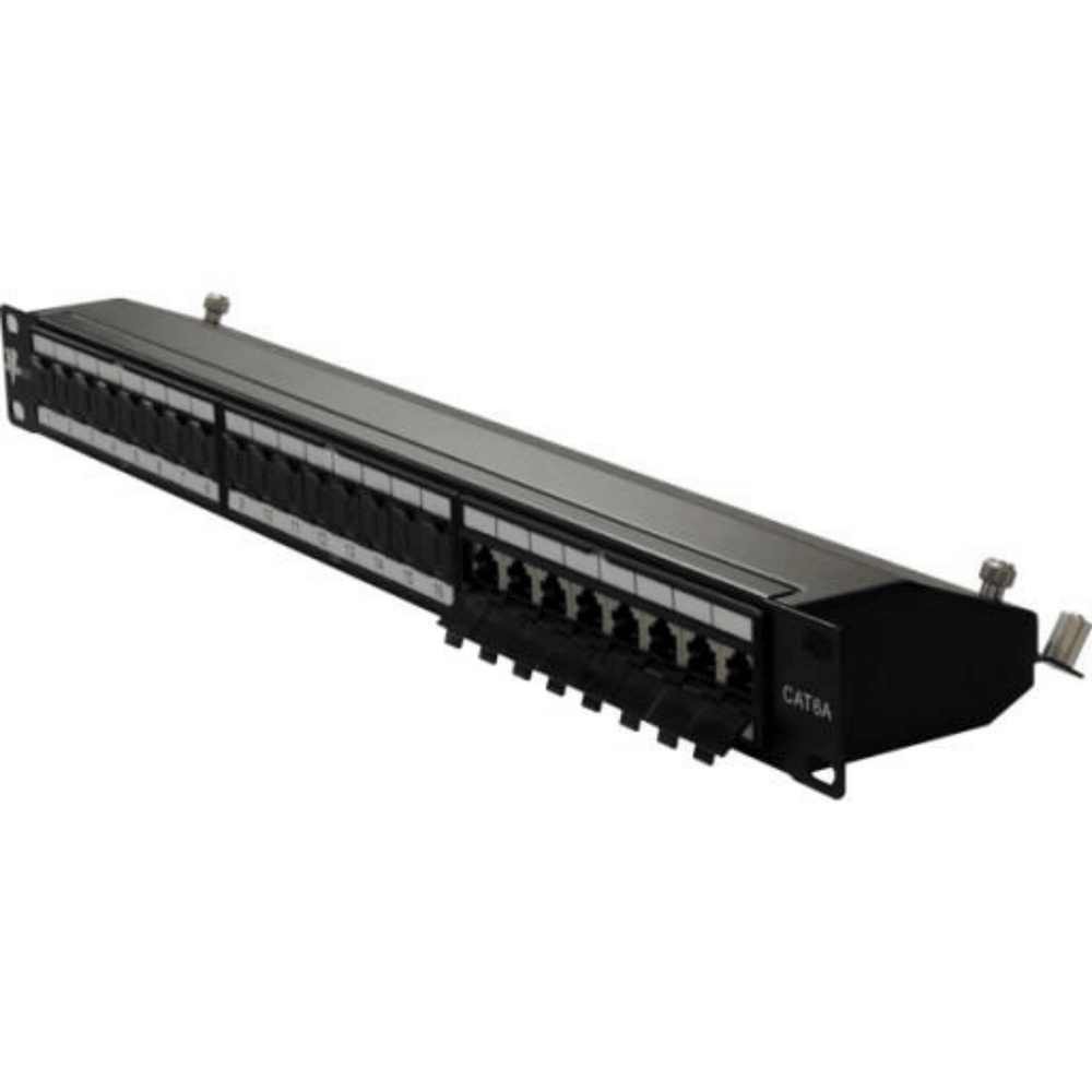 24 port CAT6A Shielded Patch Panel - Krone Type Terminal | J2R Cabling ...